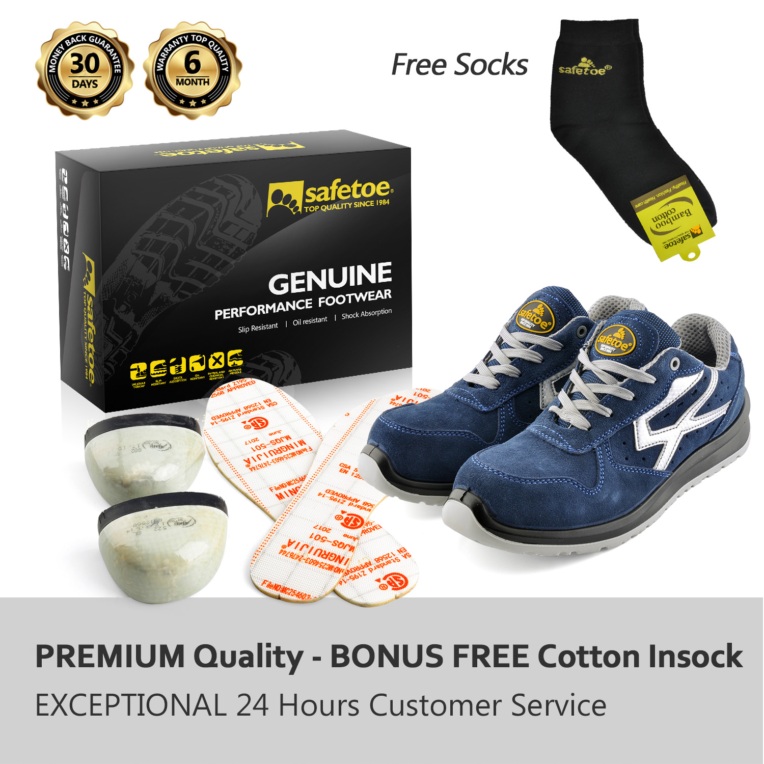 Safetoe Breathable Lightweight Safety Work Shoes with Composite Toe ...