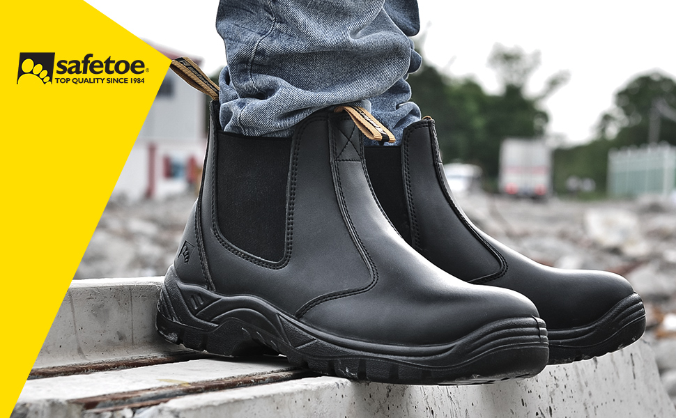 Safetoe Water Resistant Leather Steel Toe Safety Work Boots | Safetoe ...