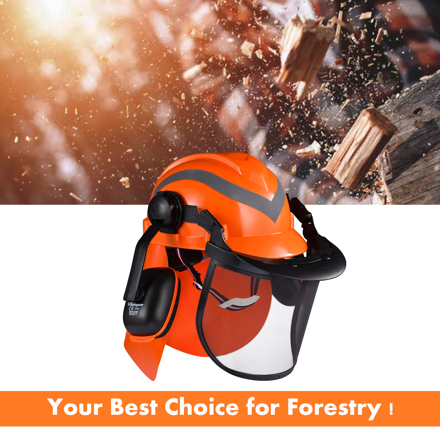 Safeyear Osha Approved Full Face Forestry Safety Helmet Hard Hats With ...