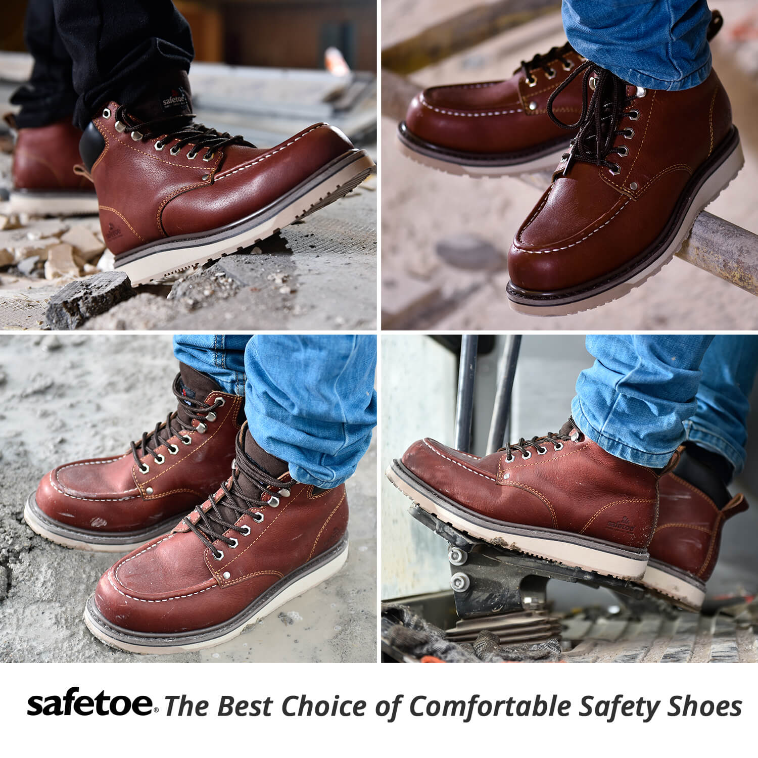 Safetoe Genuine Leather Soft Moc Toe Safety Work Boots | Safetoe ...