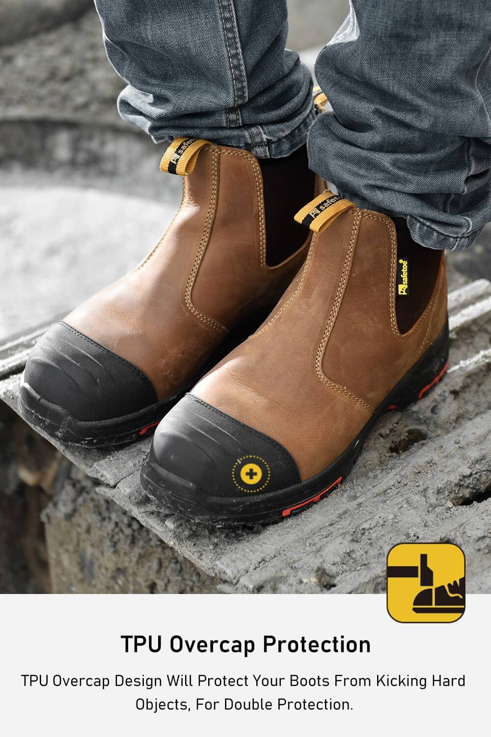 Safetoe 100% Genuine Leather Safety Work boots for Men & Women ...