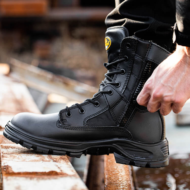 Safetoe 8" Military Zip Design Steel Toe Work Boots | Safetoe Official Shop