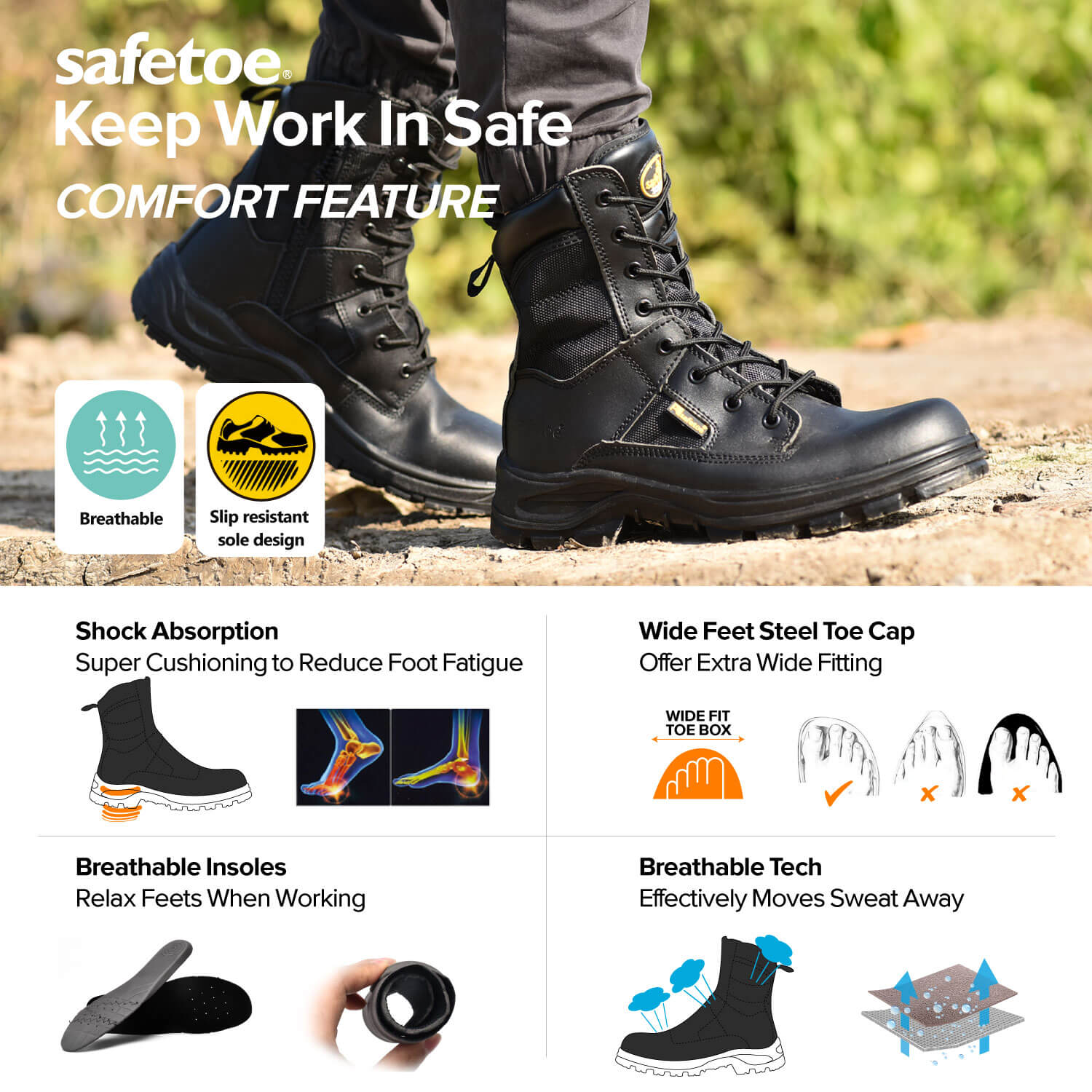 Find Your Safety Shoes, Work Boots in Safetoe Official Shop