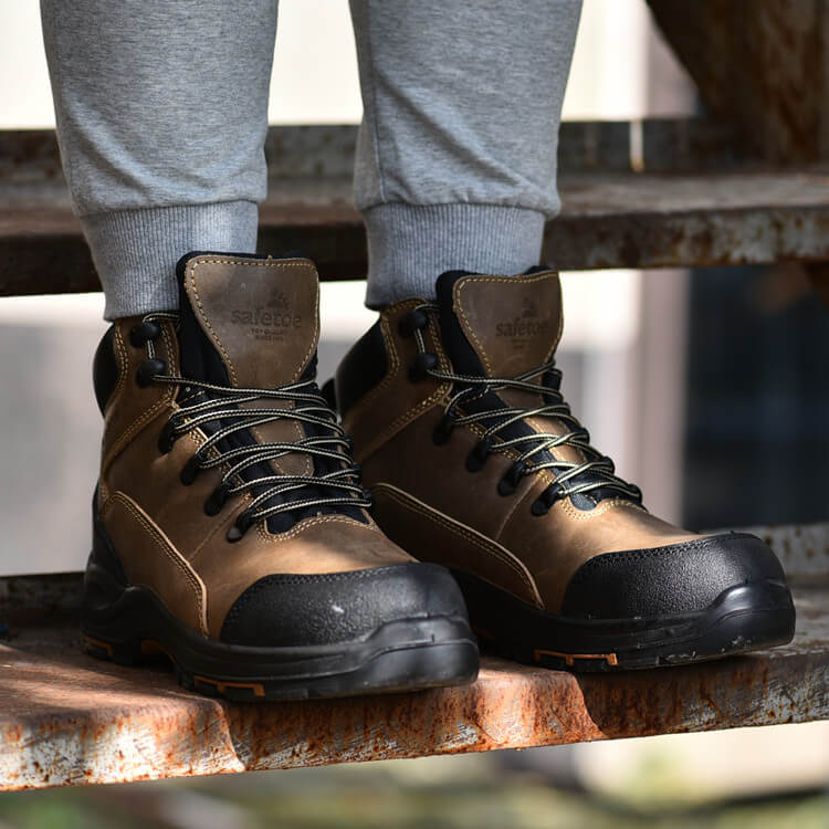 Safetoe S3 Safety Boots Genuine Cow Leather Safety Work Boots with ...